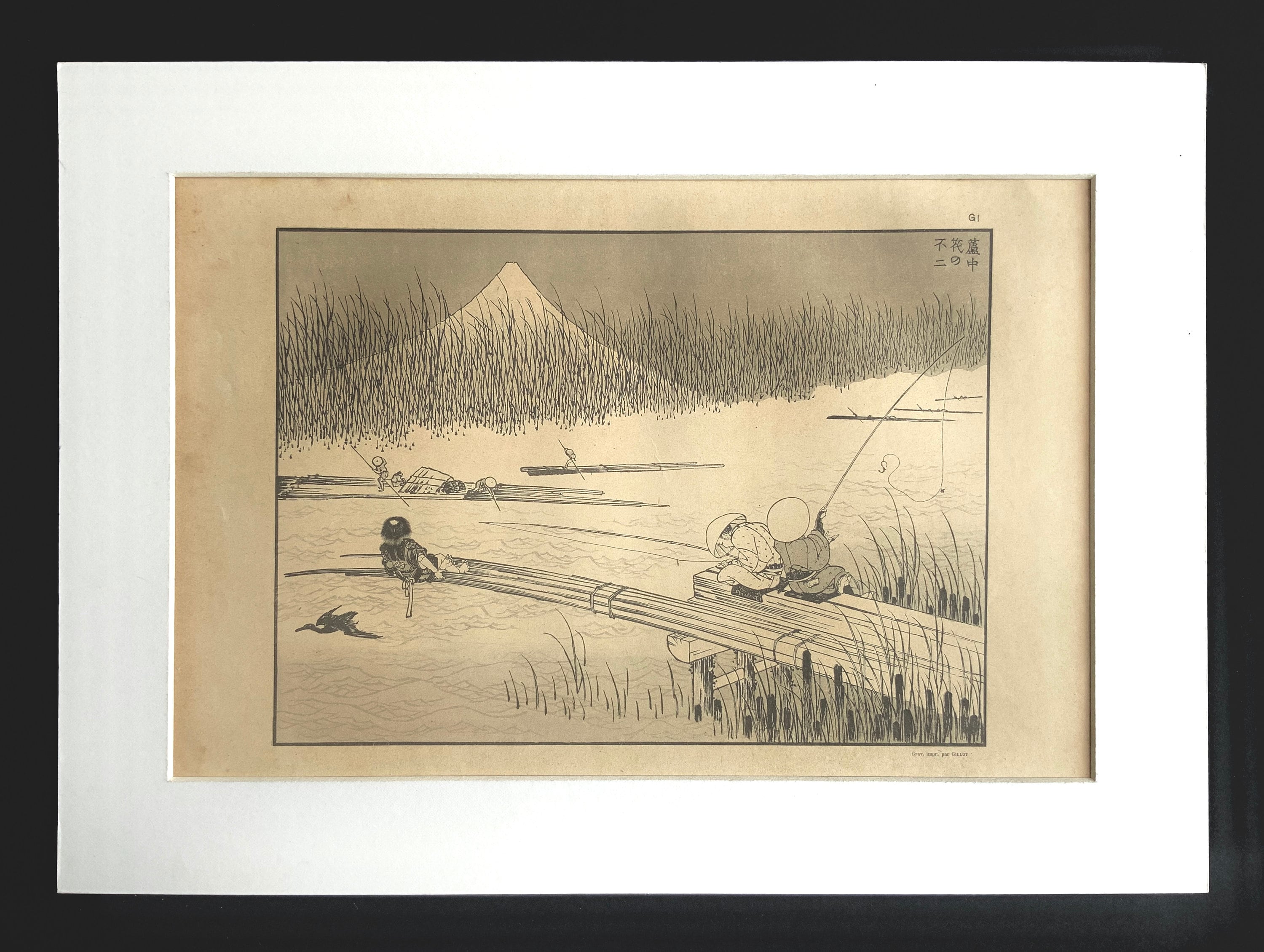 Rare Artistic Japan Lithograph 1889 Hokusai Japanese Art View of FUJI ...