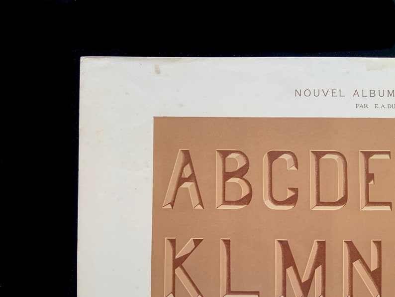 Rare 1885 TYPOGRAPHY ALPHABET Chromolithograph Antique Print Folio ...