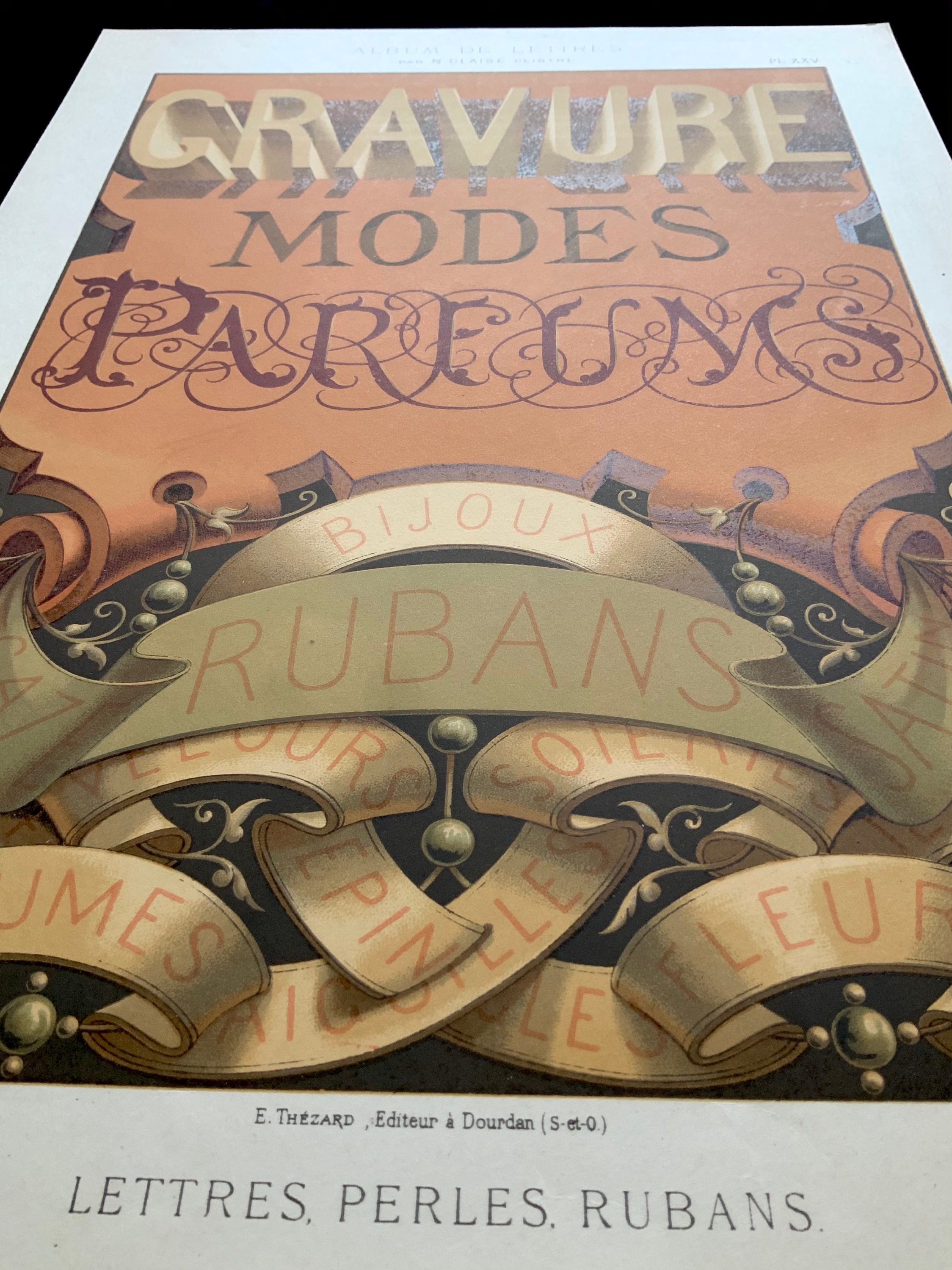 Rare 1900 TYPOGRAPHY ALPHABET Chromolithograph Antique Print - Etsy