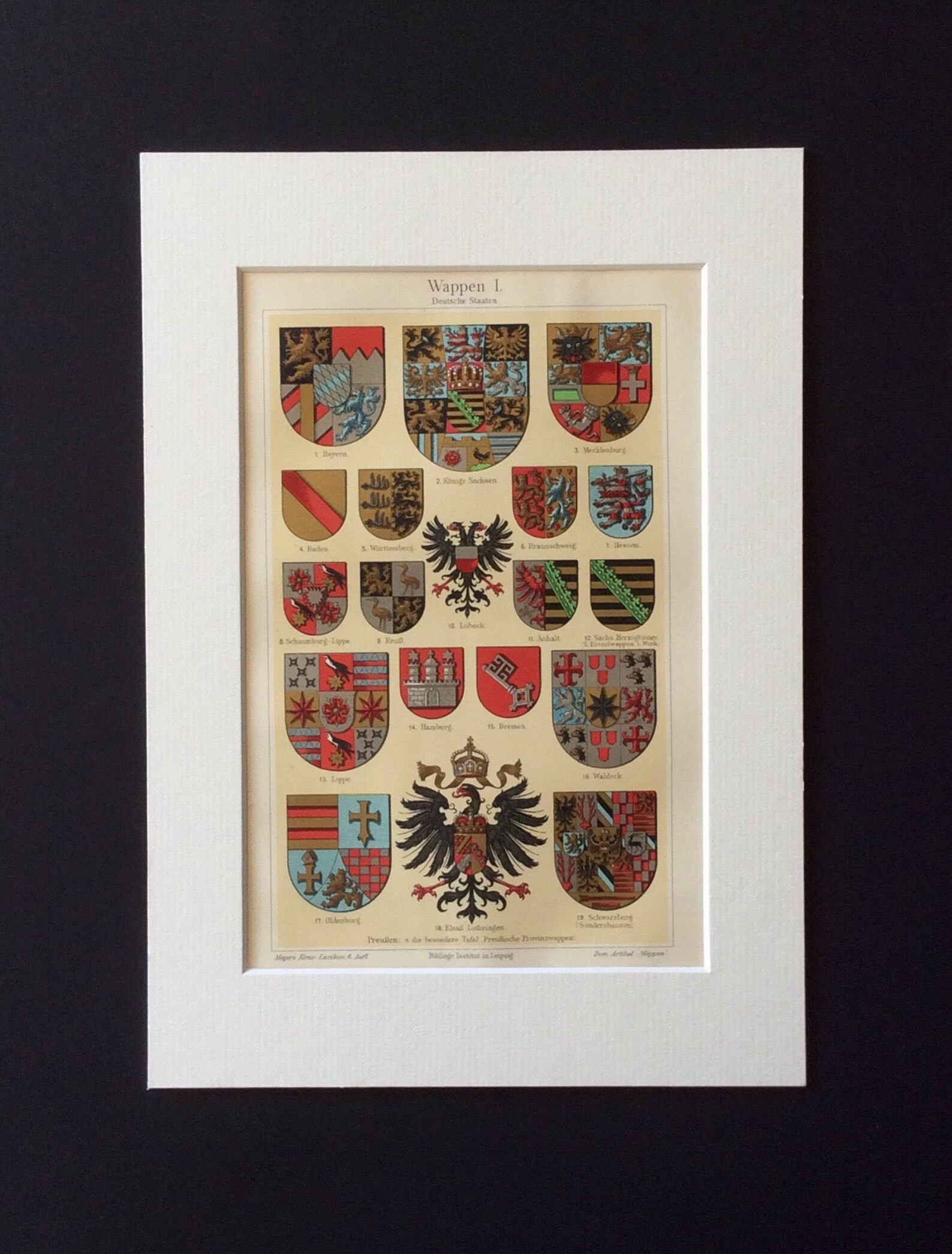 Antique Print 1890s German Print Victorian Colour Chromolithograph ...