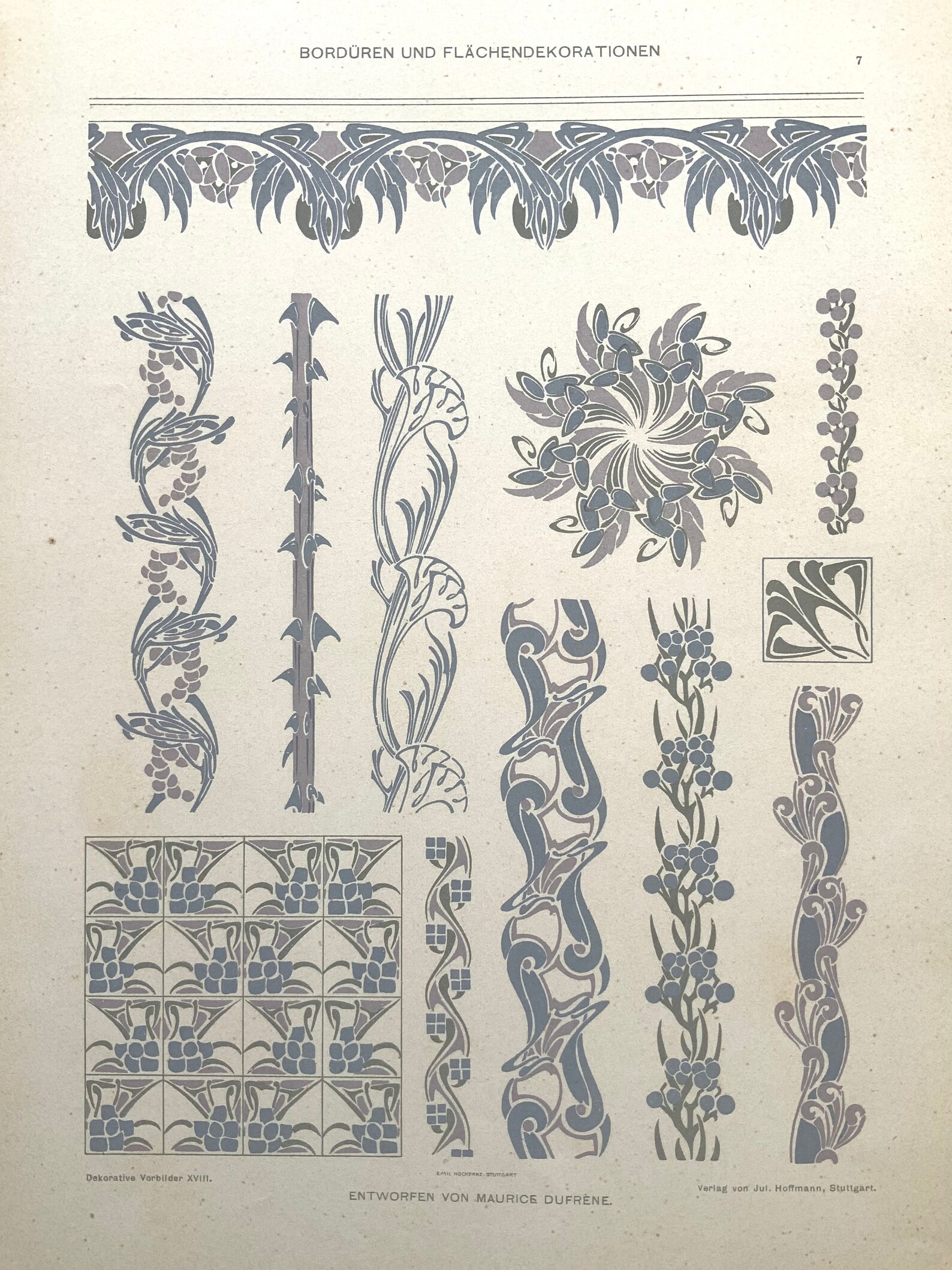 Antique 1907 JUGENDSTIL Colour Lithograph German Folio Plate Art ...