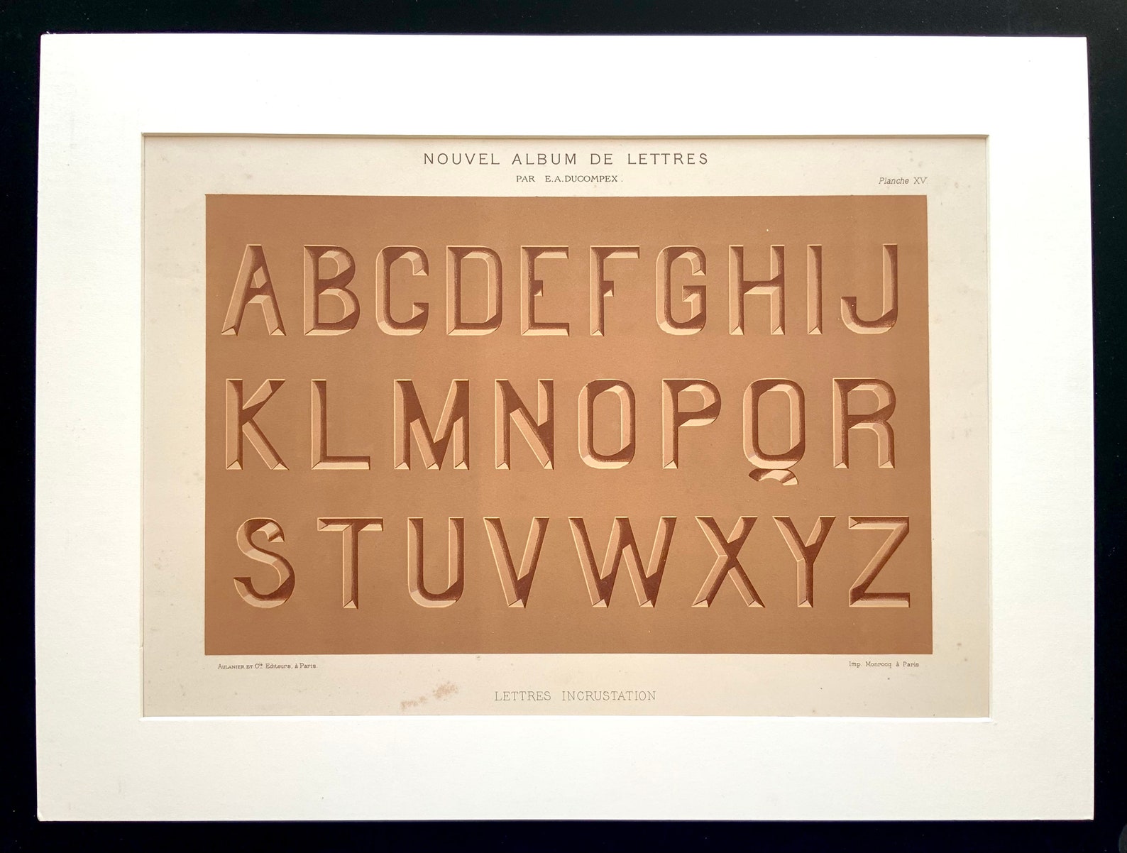 Rare 1885 TYPOGRAPHY ALPHABET Chromolithograph Antique Print Folio ...