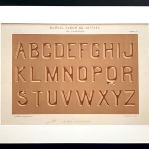 Rare 1885 TYPOGRAPHY ALPHABET Chromolithograph Antique Print Folio ...