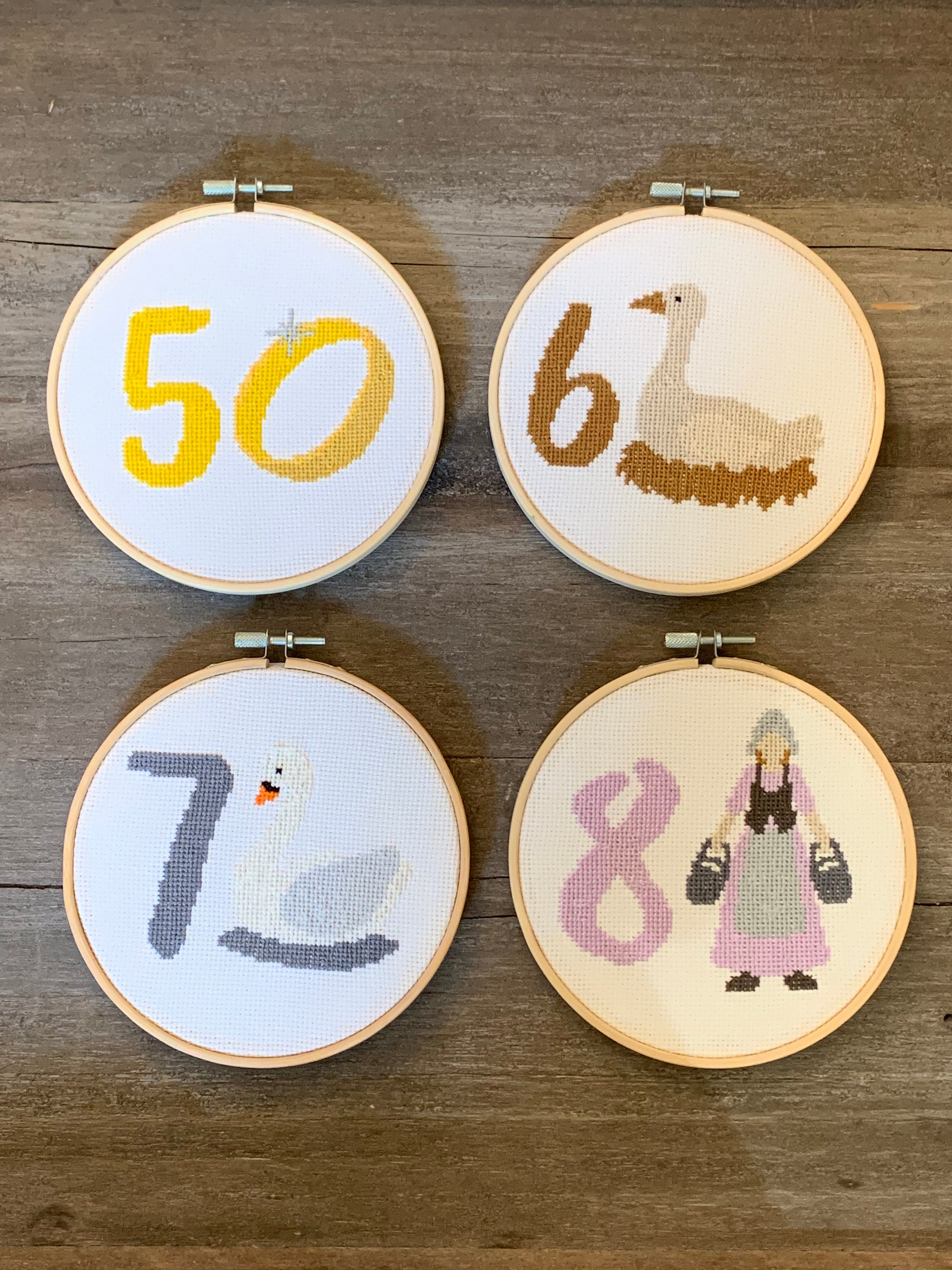 12 Days of Christmas Cross Stitch Finished Framed, Twelve Days ...