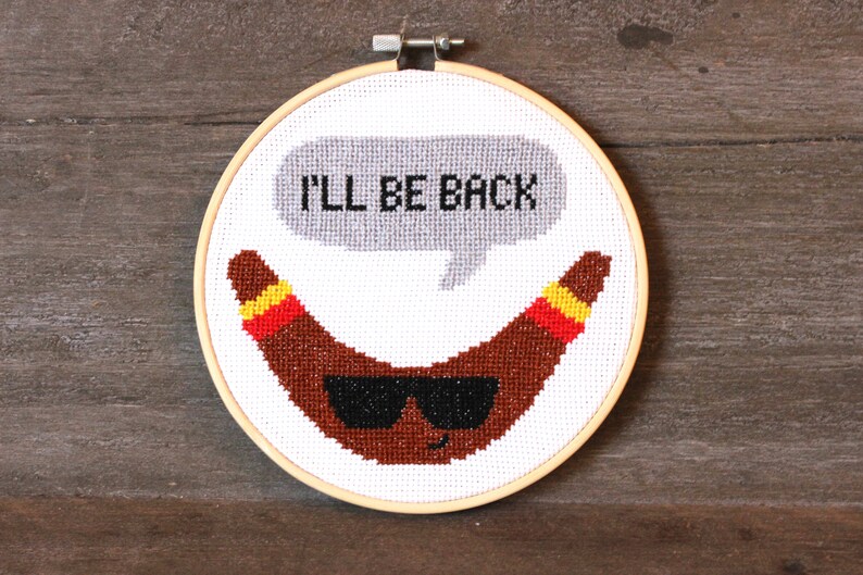 Boomerang Cross Stitch, Funny Framed Embroidery Hoop Art - Etsy