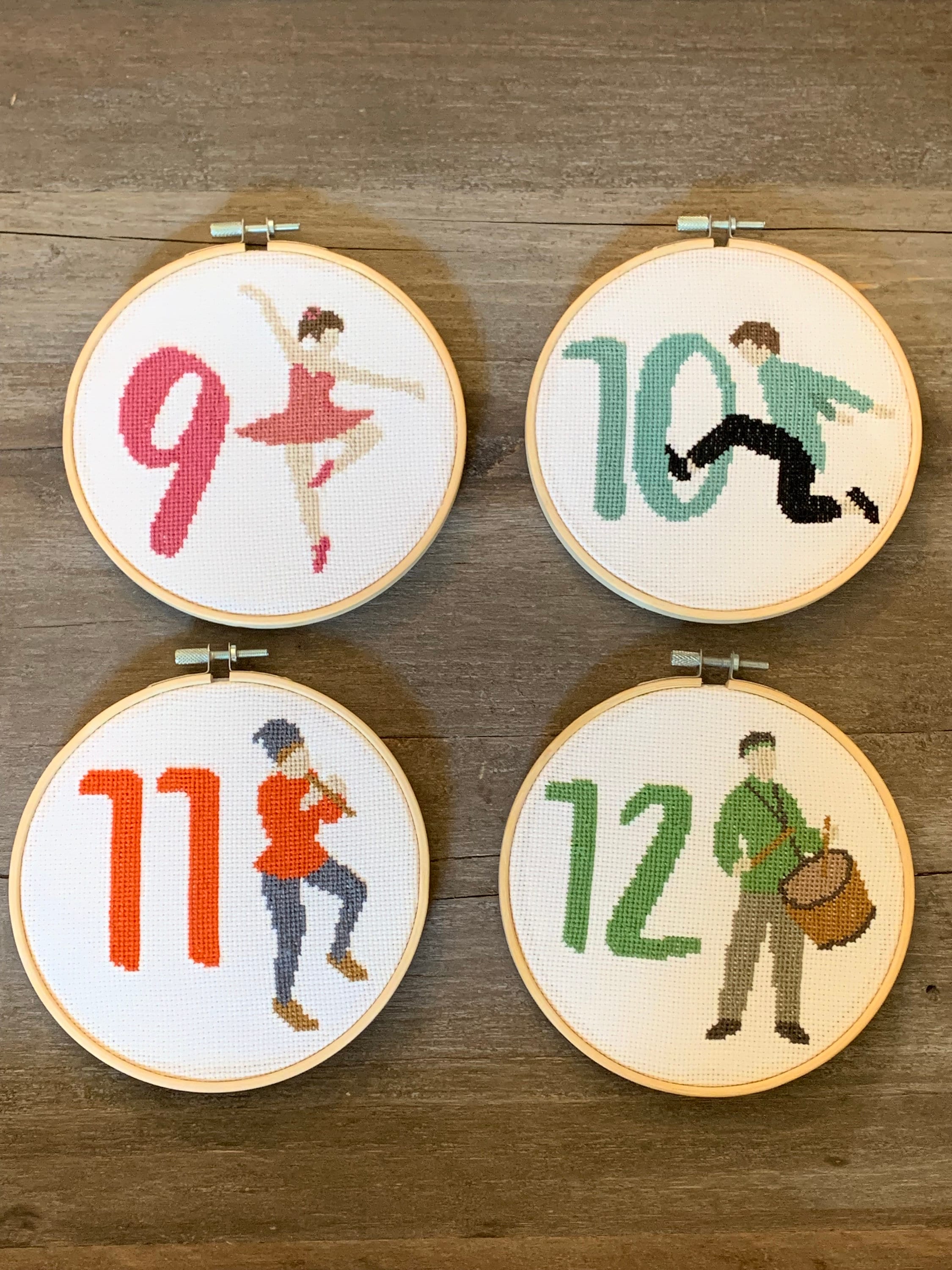 12 Days of Christmas Cross Stitch Finished Framed, Twelve Days ...