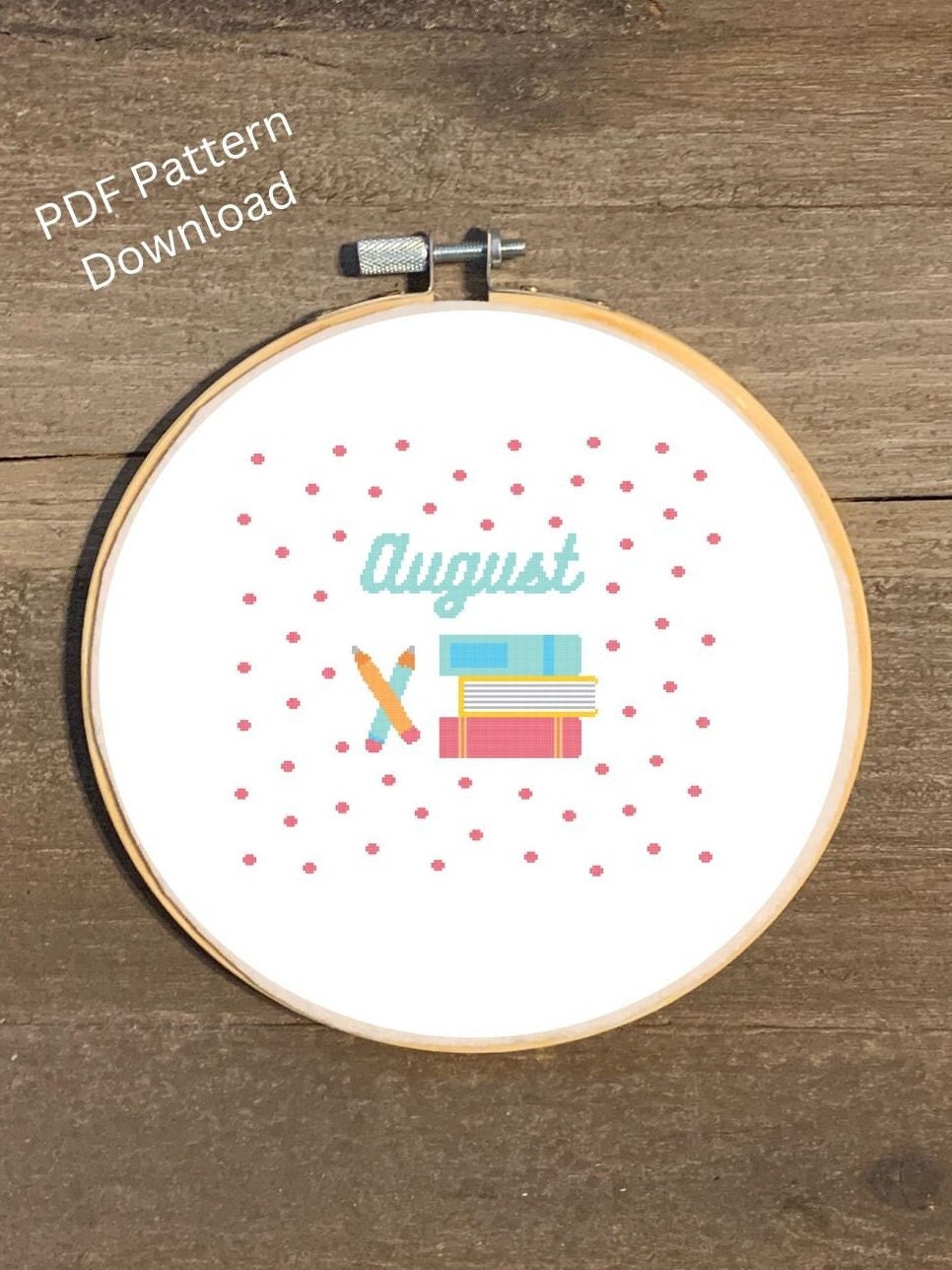 PDF DOWNLOAD ONLY "august" Cross Stitch Chart Months of the Year Cross ...