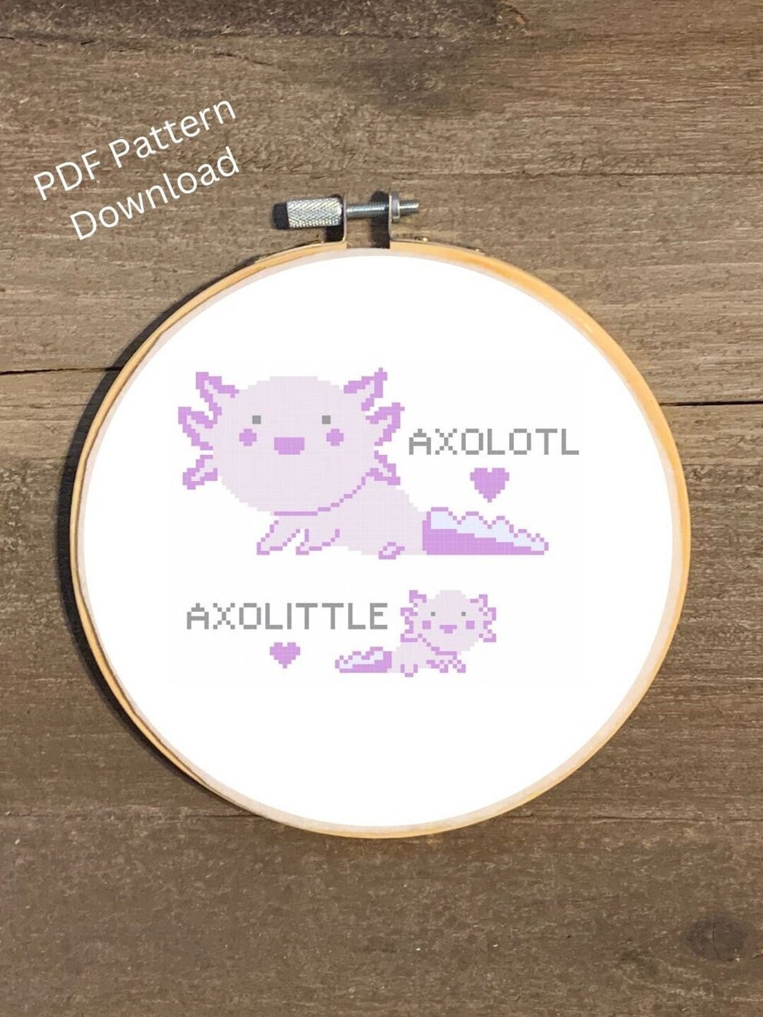 PDF DIGITAL DOWNLOAD "axolotl Axolittle" Cute Axolotl Joke Cross Stitch ...