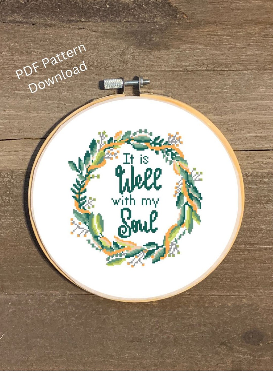 PDF DIGITAL DOWNLOAD "it is Well With My Soul" Cross Stitch Pattern ...