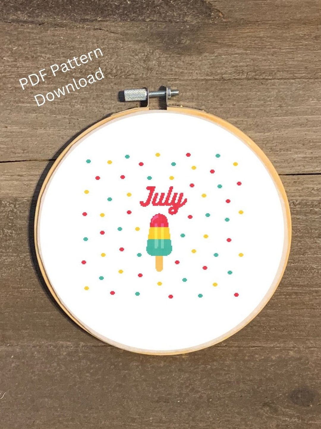 July Cross Stitch Chart, Months of the Year Cross Stitch Pattern, July ...