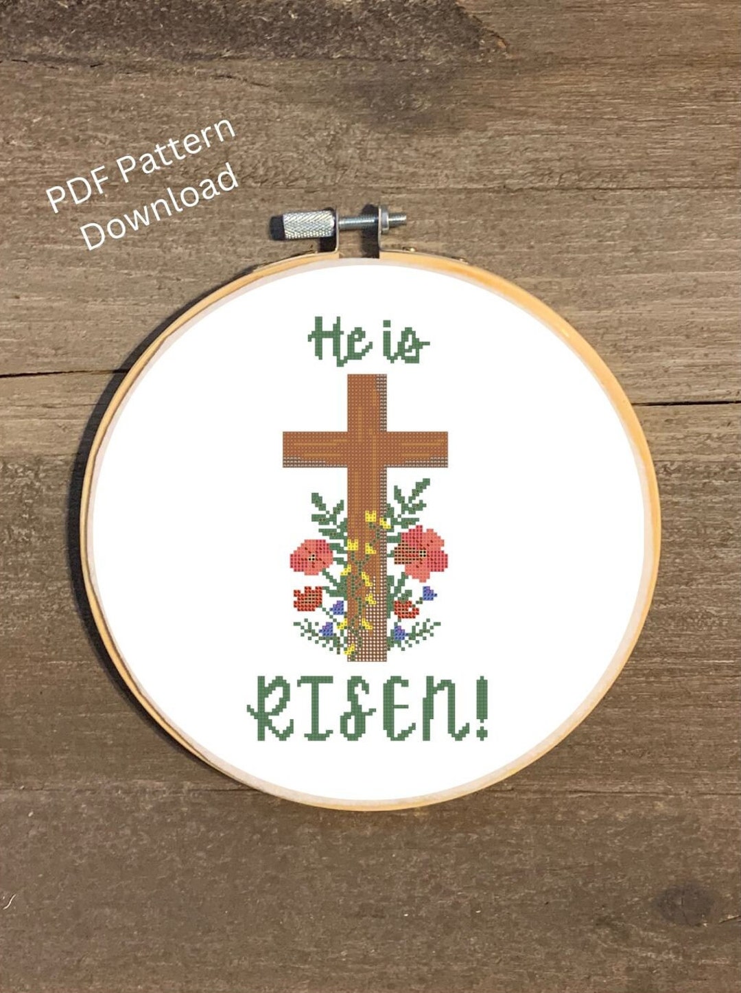 He is Risen Cross Stitch Chart, Risen Easter Cross Stitch Pattern, Easter Counted Cross Stitch ...