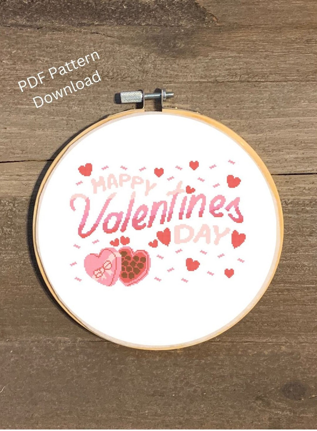 Happy Valentine's Day Digital Cross Stitch Pattern, Valentine's Day ...