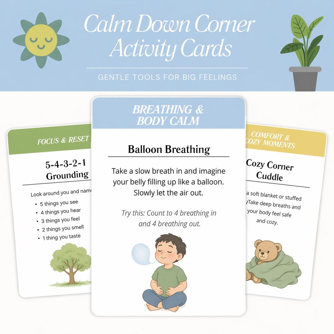 Calm Down Corner Activity Cards | Emotional Regulation Tools for Kids ...