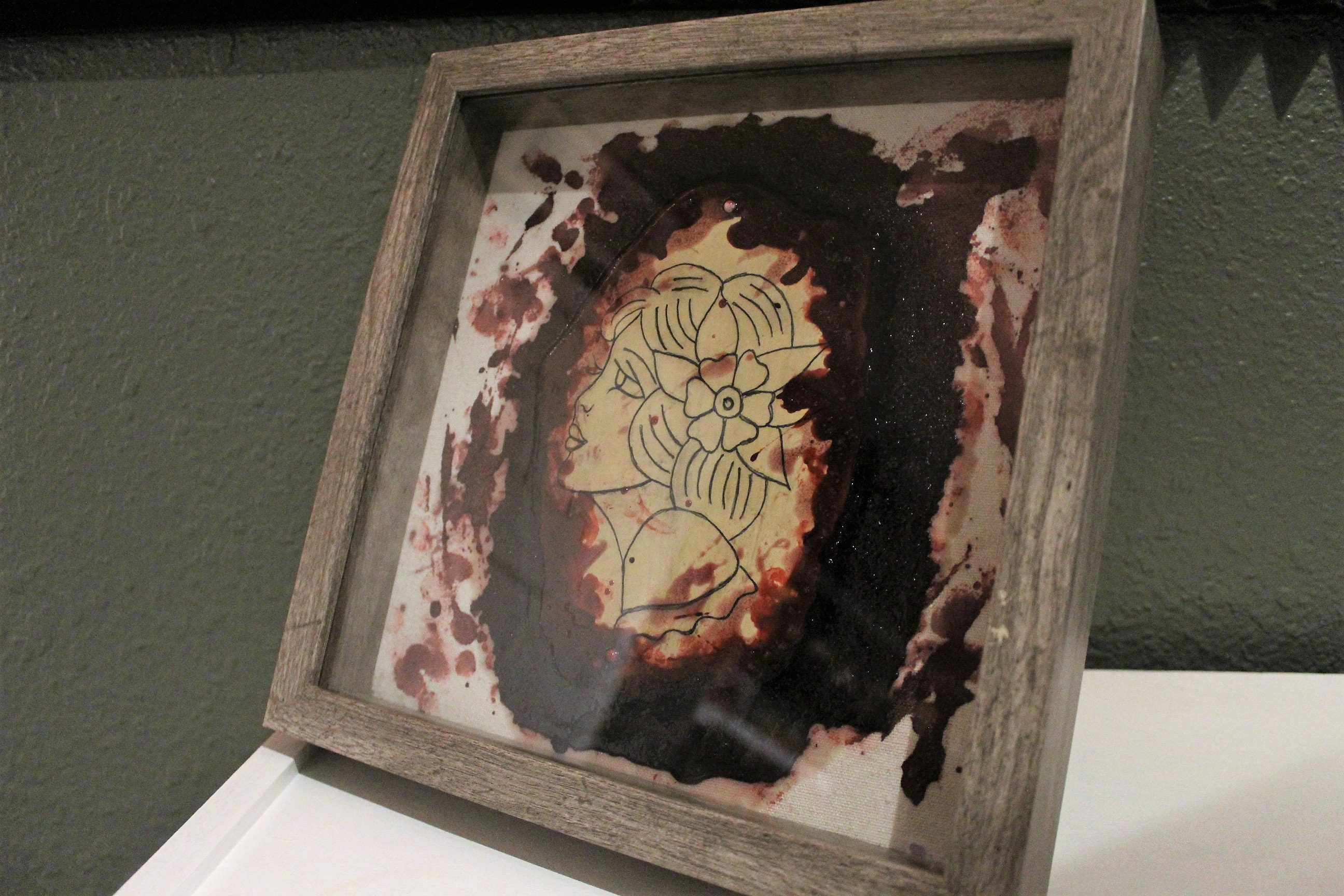 Gory Shadow Box Skinned Tattoo Art Frame - Etsy