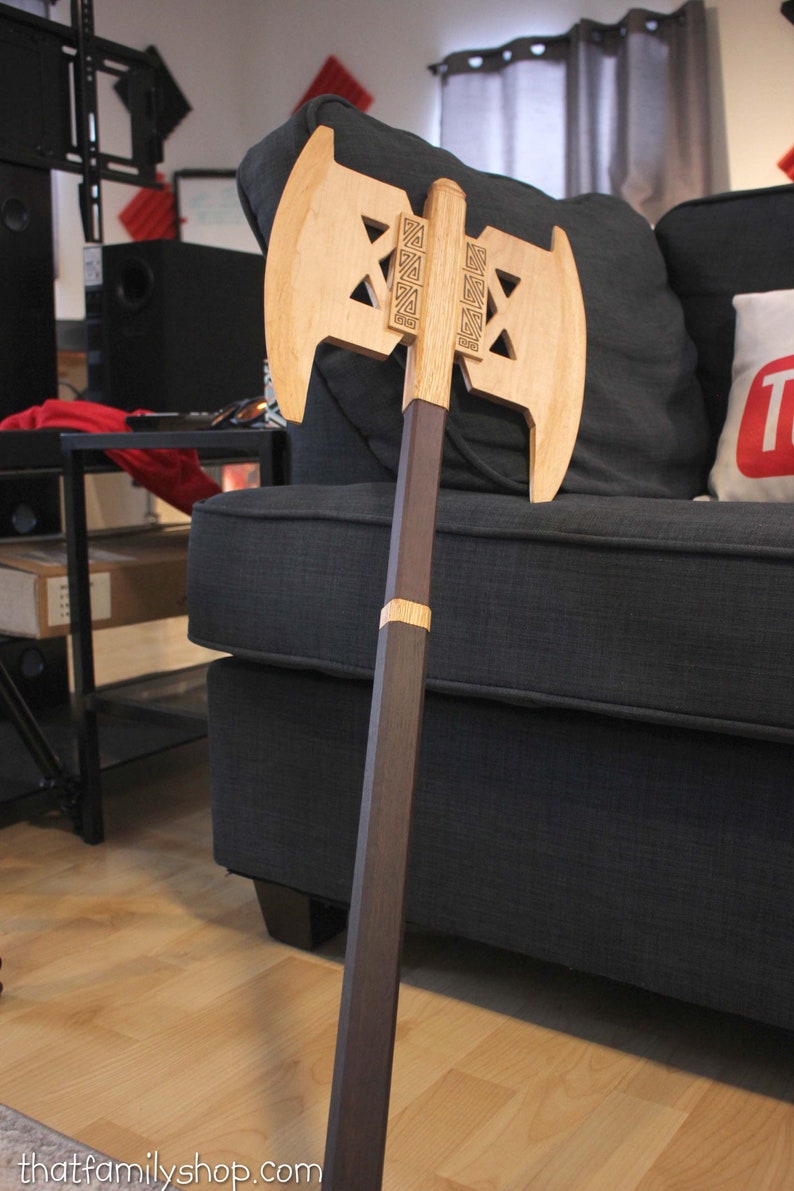 Massive Gimli's Axe Wooden Prop Large Double-bladed Battle Axe LOTR ...