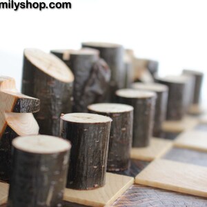 Handcrafted Minimalist Style Log Chess Set--unique Tabletop Wooden ...