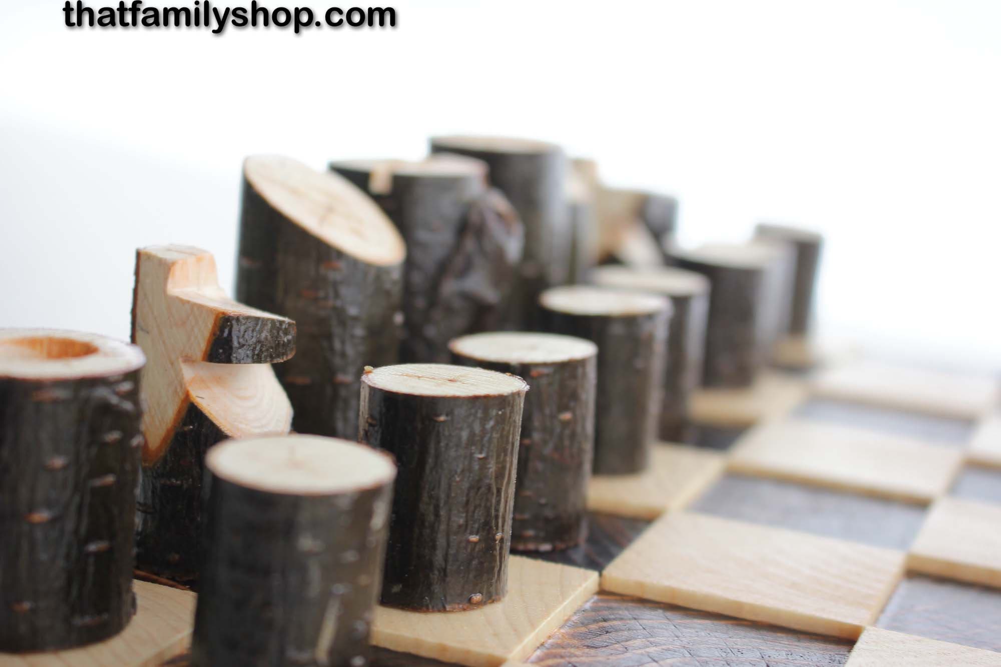 Handcrafted Minimalist Style Log Chess SetUnique Tabletop | Etsy
