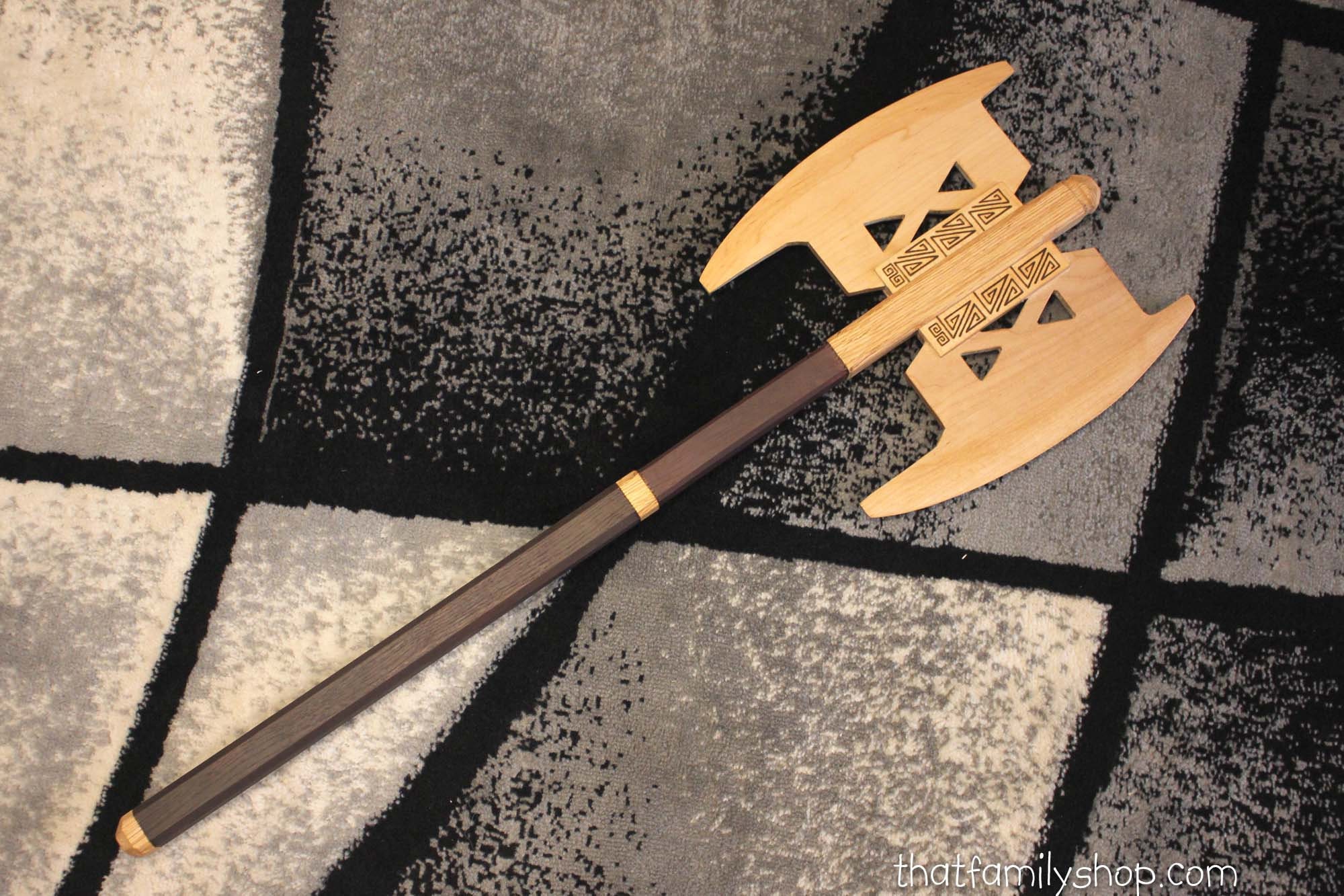 Massive Gimli's Axe Wooden Prop Large Double-bladed Battle Axe LOTR ...