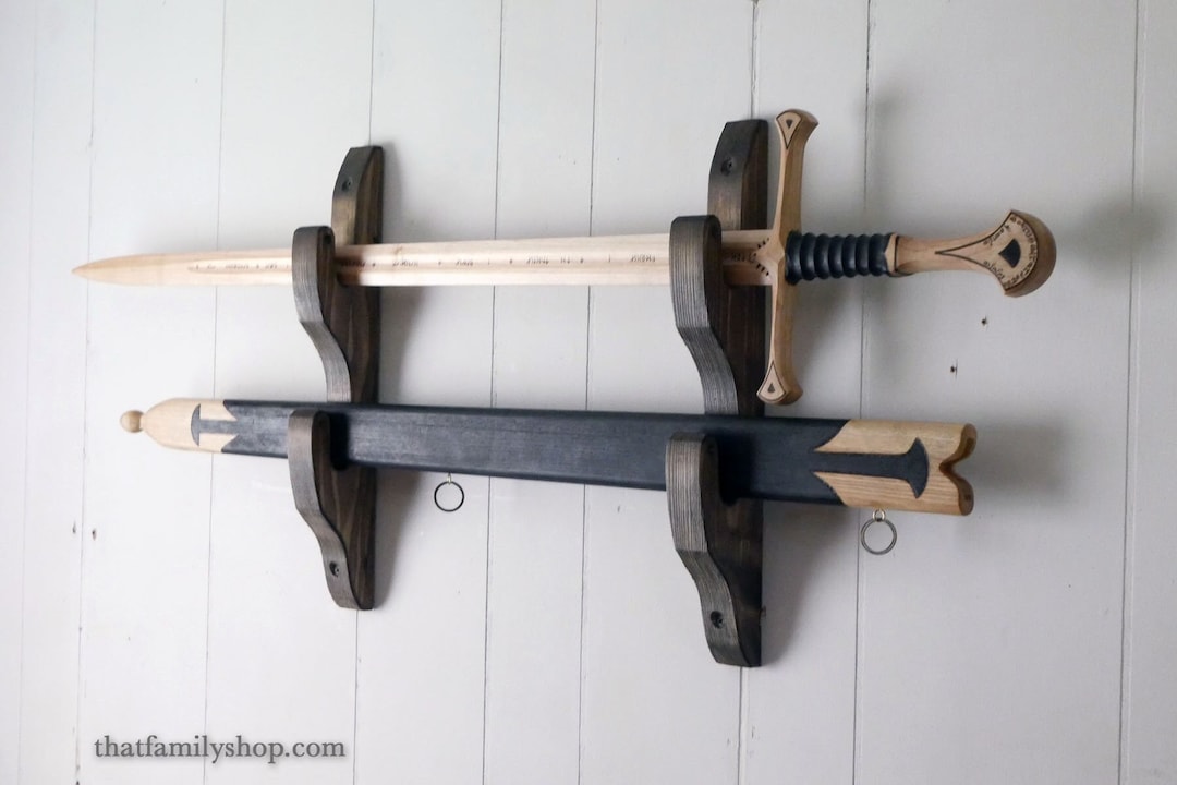 Heavy Duty Sword Hangers for Wall Mount Display, Prop Replica Shelf ...