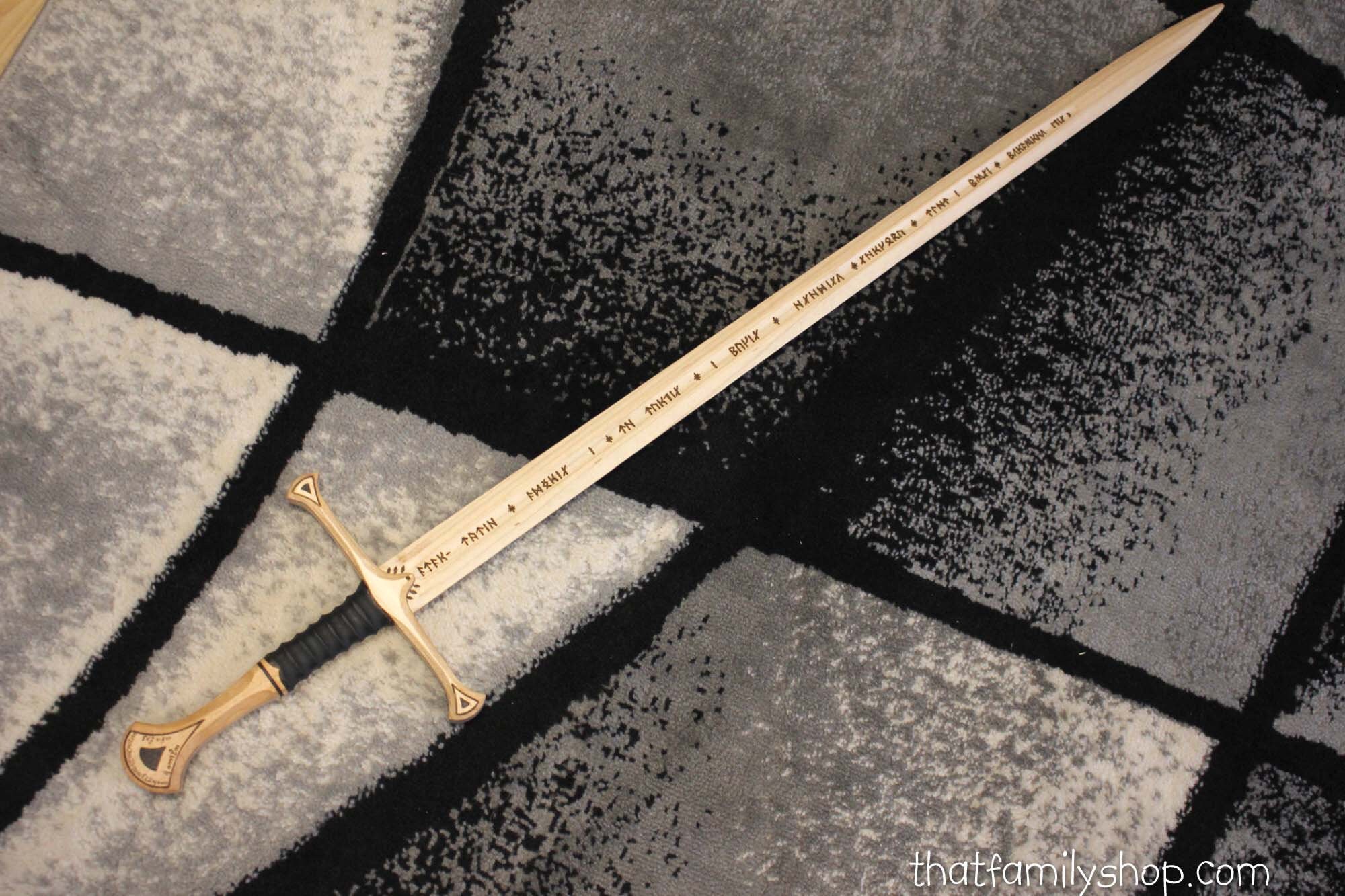 Anduril Aragorn's Sword Lotr-inspired Wood Sword of - Etsy