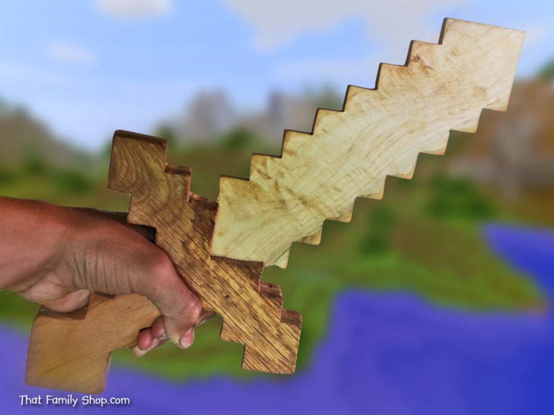 Minecraft Sword Wooden Toy Sword Computer/video Game Replica - Etsy