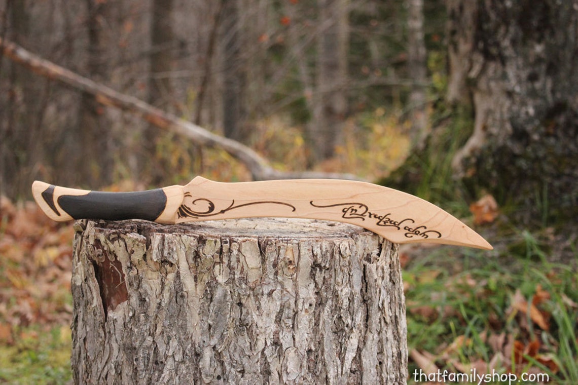 Aragorn Dagger Wooden Lord of the Rings LOTR Prop Movie Costume Knife ...