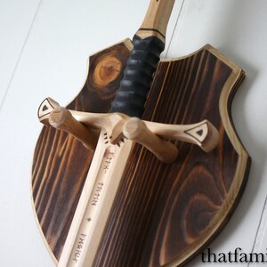 Sword Wall Hanger, Wood Shield Plaque for Prop Weapon Display - Etsy