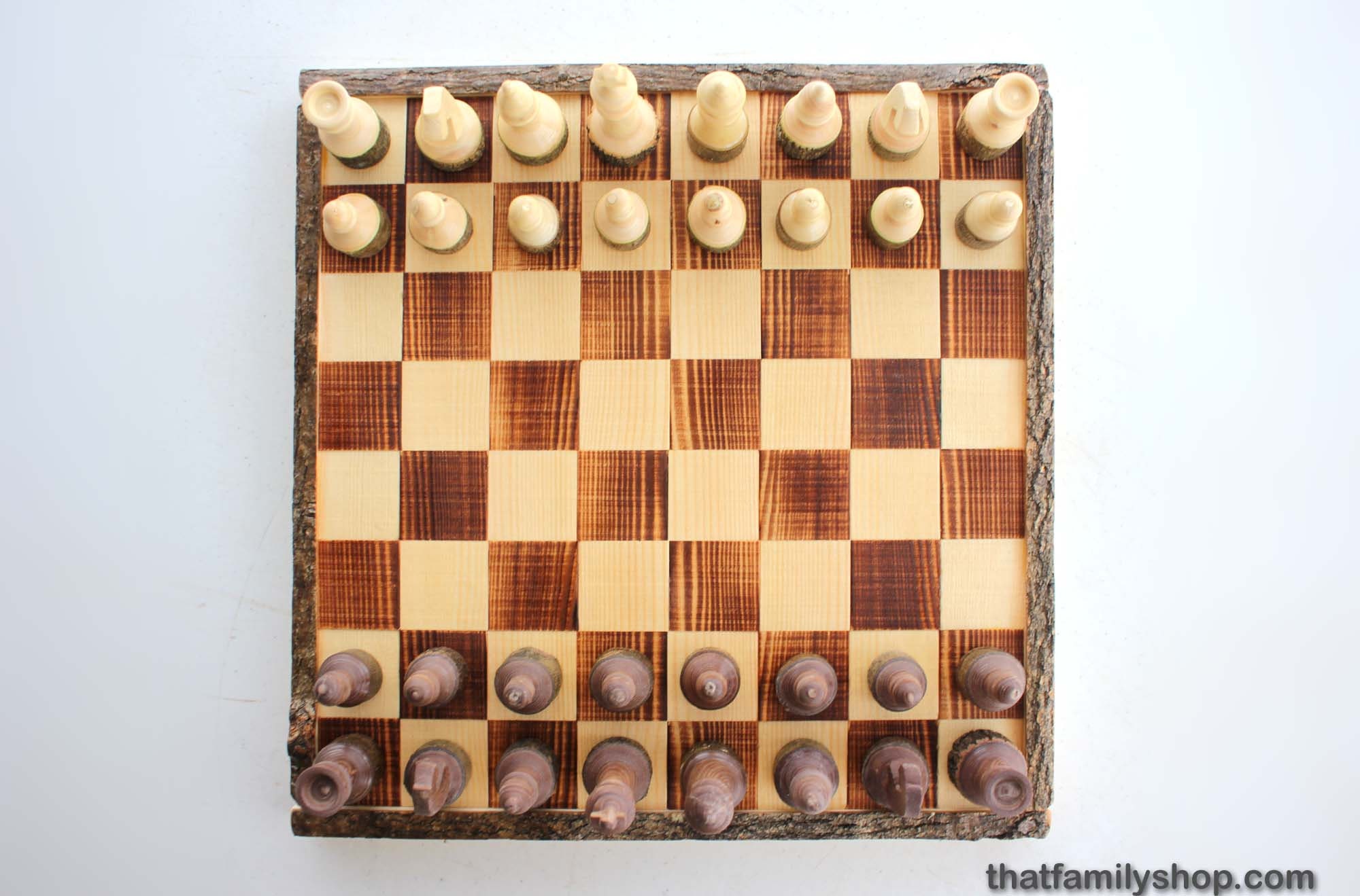 Handmade Rustic Chess Set, Rustic Wood Chess Pieces and Live-edge Chess ...