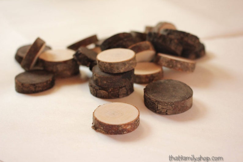 Log Slice Checker Playing Pieces Rustic Game Play Piece - Etsy