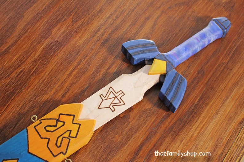 Legend of Zelda Master Sword Wooden Painted Toy Sword | Etsy