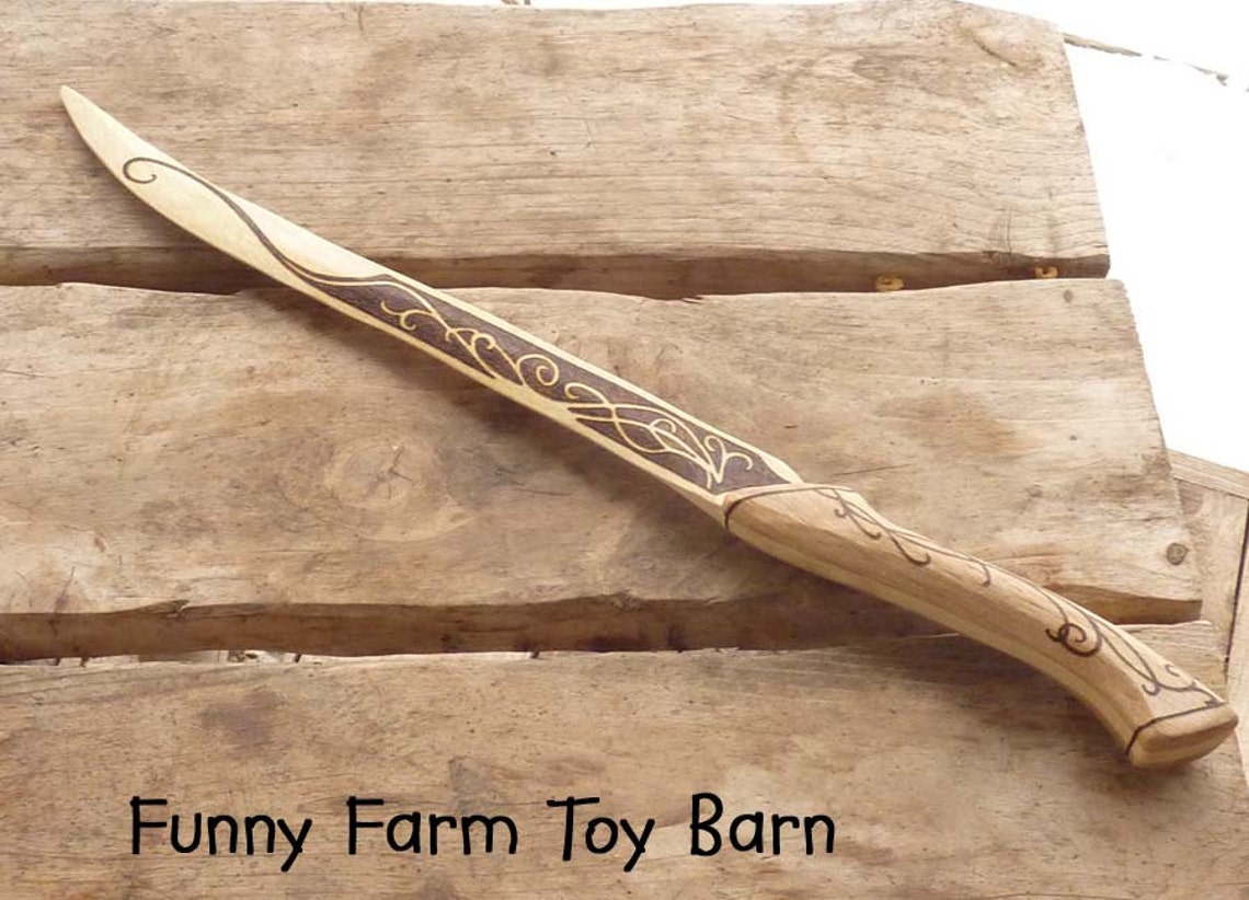 Legolas' Knife Dagger Replica Burned Wooden Toy Prop LOTR Lord of the ...