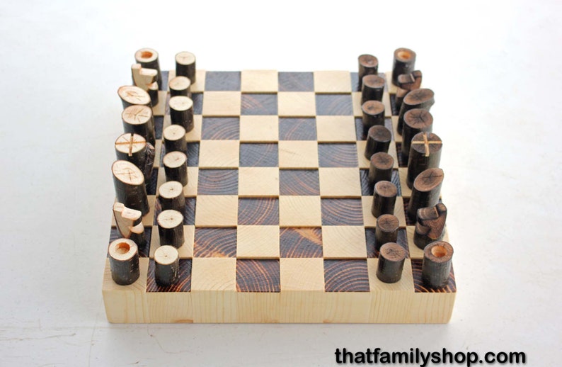 Handcrafted Minimalist Style Log Chess SetUnique Tabletop | Etsy