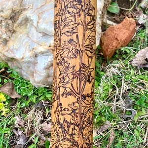 Wood Burned/pyrography Handmade Art of Buttercups on Vintage 50’s Red ...