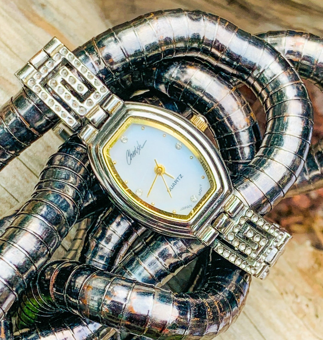 Ornate Osirock Greek Key/barrel Case/silver Tone Ladies Bracelet Watch ...