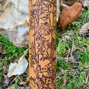 Wood Burned/pyrography Handmade Art of Buttercups on Vintage 50’s Red ...