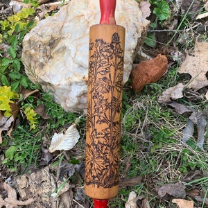 Wood Burned/pyrography Handmade Art of Buttercups on Vintage 50’s Red ...