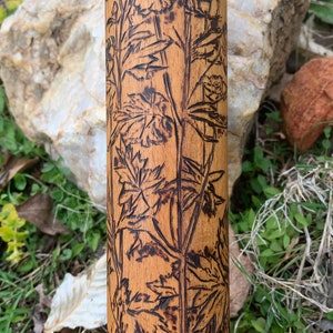 Wood Burned/pyrography Handmade Art of Buttercups on Vintage 50’s Red ...