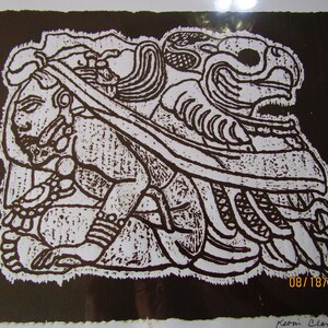 Mayan Glyph Copan Honduras Woodcut Engraving Carved Woodblock | Etsy