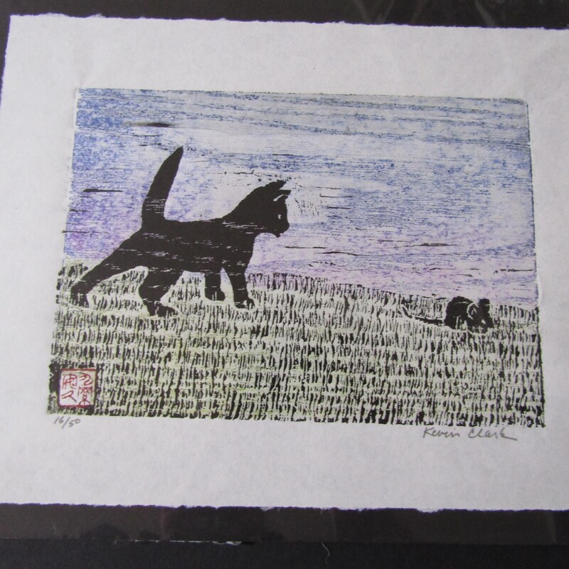 Cat Block Print - Etsy