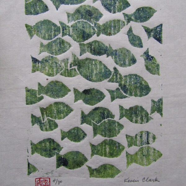 Fish Woodblock Print - Etsy