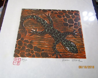 Christmas Star Snowman Hand Carved Woodblock Print Japanese Washi Paper ...