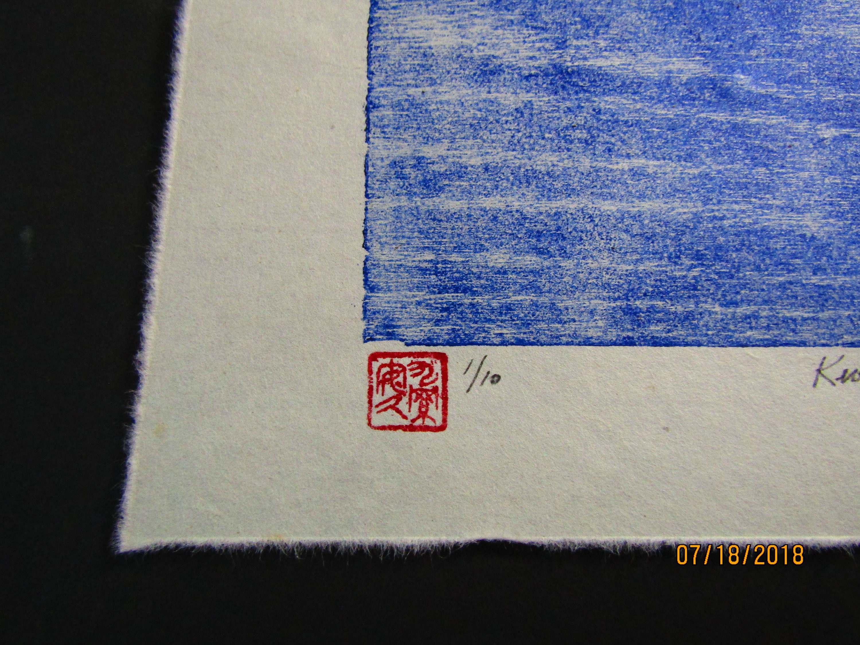 Lone Seagull Bird Flight Sky Hand Carved Woodblock Print Japanese Washi ...