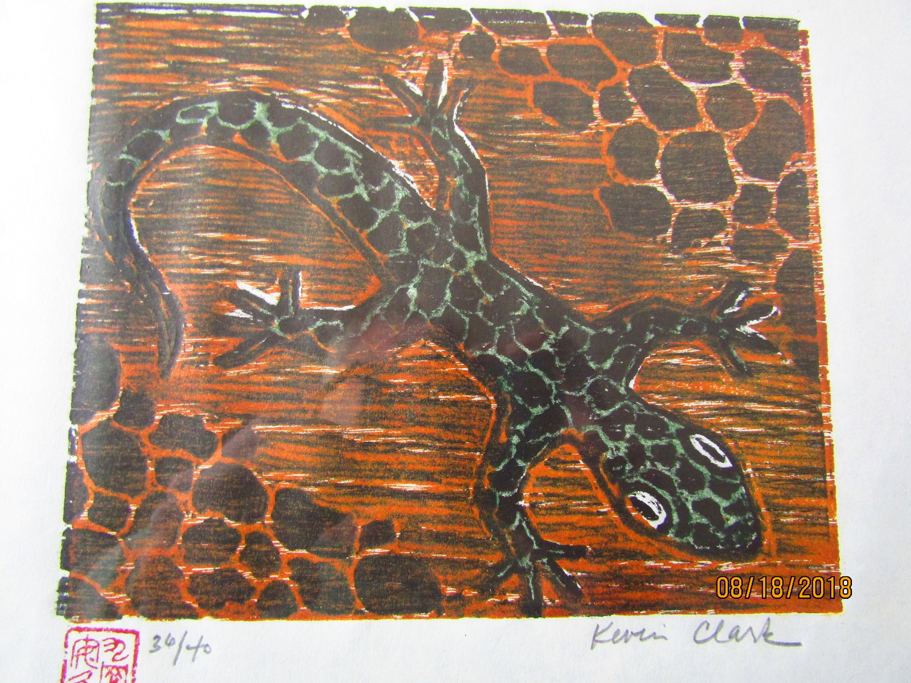 Lizard Gecko Reptile Woodcut Engraving Hand Carved Woodblock - Etsy