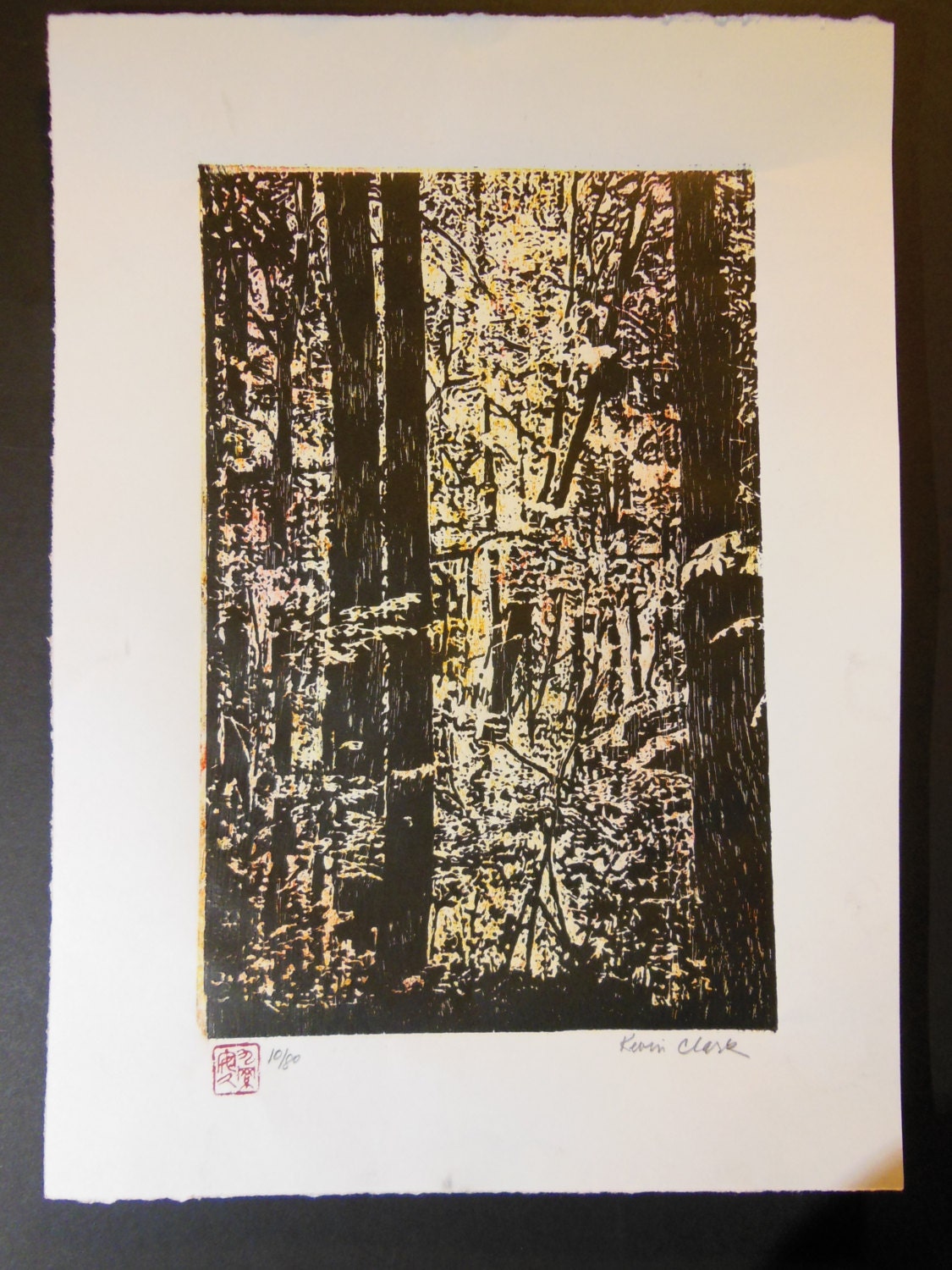 Maple Tree Forest Original Hand Carved Woodblock Print - Etsy