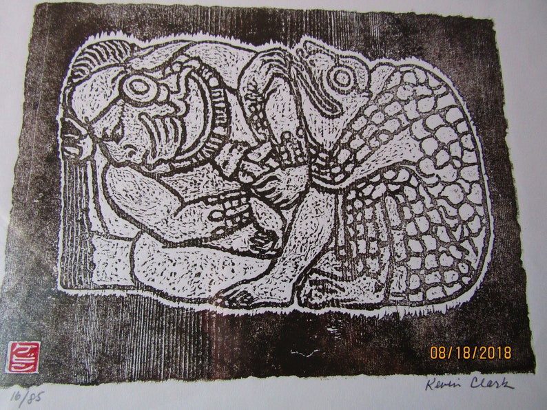 Mayan Glyph Copan Honduras Woodcut Engraving Carved Woodblock - Etsy