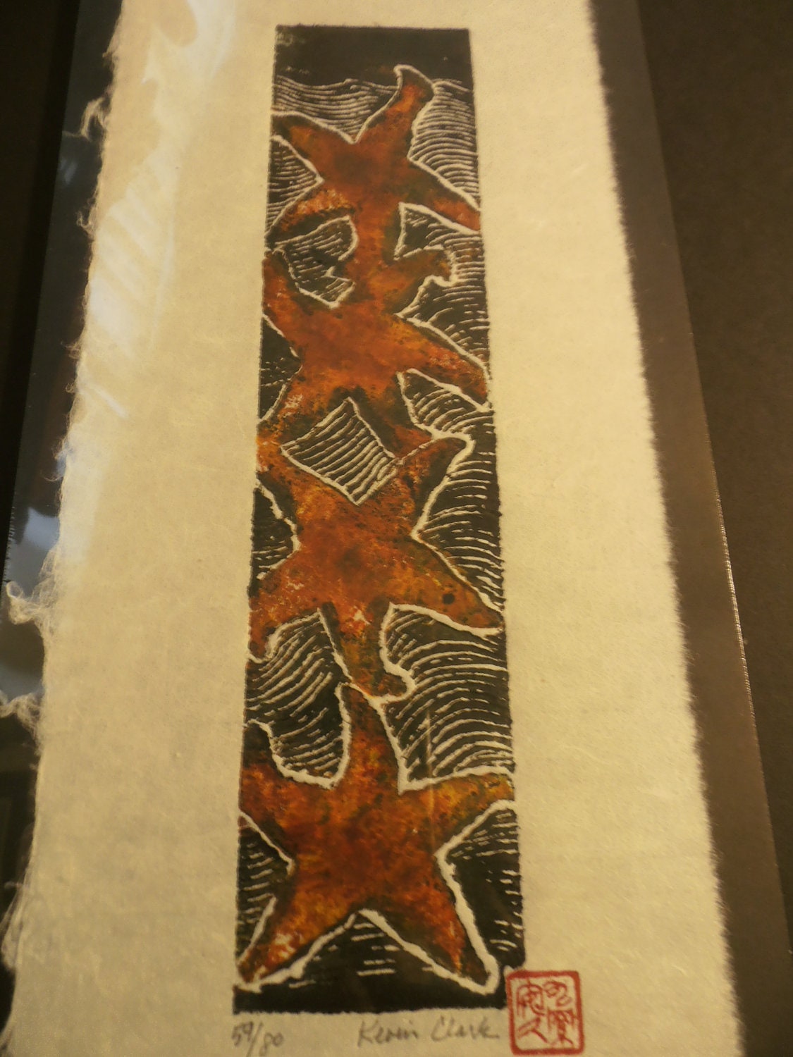 Starfish Stack Original Hand Carved Woodblock Print Moku Hanga - Etsy