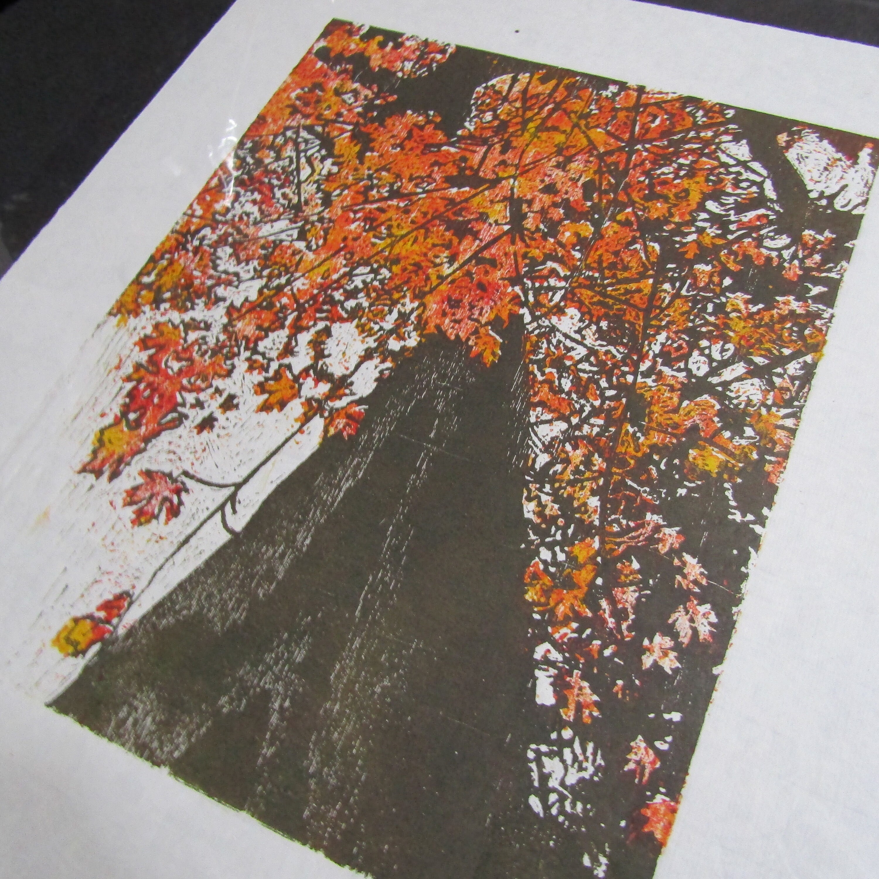 Up A Maple Tree Original Hand Carved Woodblock Print Japanese | Etsy