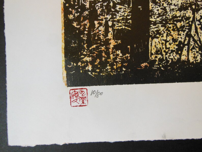 Maple Tree Forest Original Hand Carved Woodblock Print - Etsy