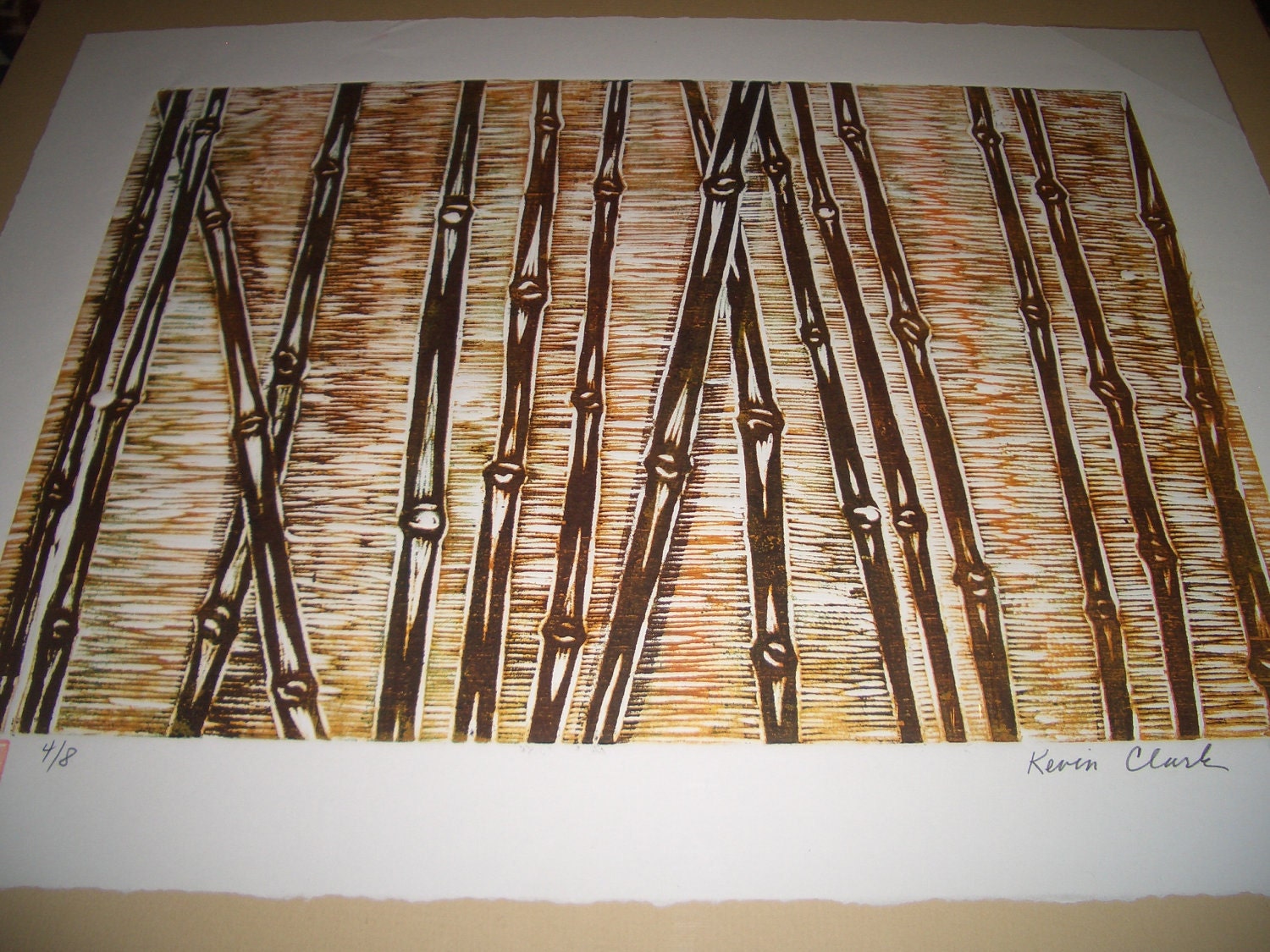 Bamboo Forest Hand Carved Woodblock Print Japanese Washi Paper - Etsy