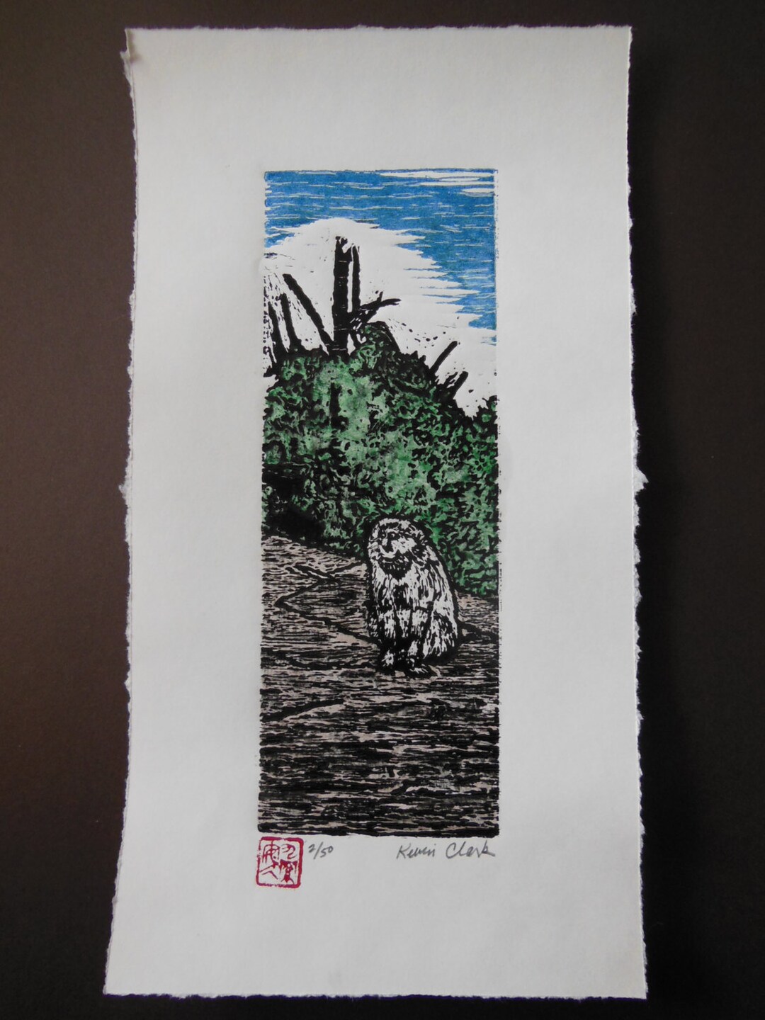 Monkey Hand Carved Woodblock Print Moku Hanga Japanese Saru Signed ...